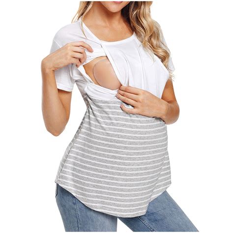 Breaise Womens Maternity Nursing Tops For Breastfeeding Summer Short