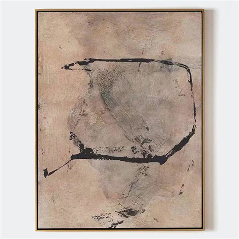 Wabi Sabi Canvas Wall Art Taupe Minimalist Acrylic Painting Large