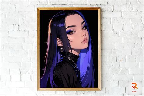 Beautiful Anime Girl Wall Art Graphic By Ricco Art · Creative Fabrica