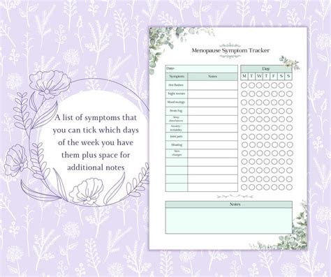Menopause Symptom Tracker Printable Pdf Menopause Journal Hormone