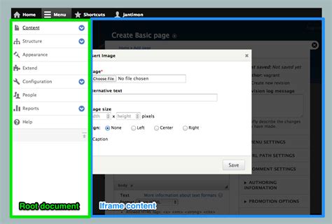 drupal dialog placement must take displacing viewport elements like