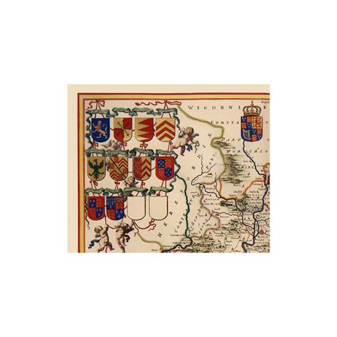 Historic Map Glocestershire County England Jansson 1646 23 X 27