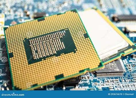 Central Processing Unit Cpu Chip Processor Of Computer Mainboard Electronic Technology Stock