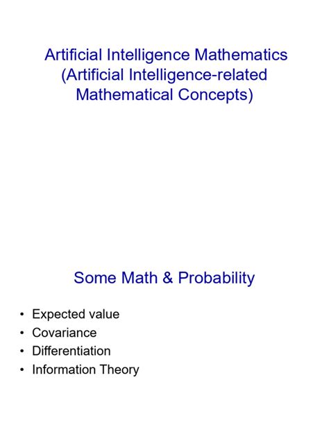 2 Artificial Intelligence Mathematics Pdf Variance Random Variable 2 Artificial Intelligence Mathematics Pdf Variance Random Variable