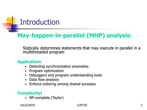 Ppt Efficient Computation Of May Happen In Parallel Information For Concurrent Java Programs