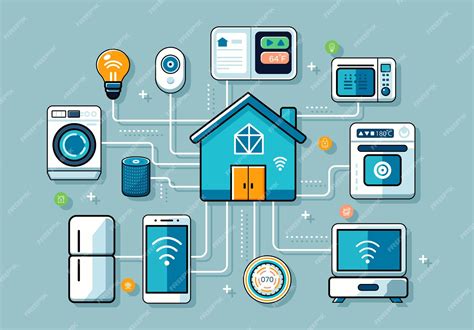 Premium Vector Smart Home With Interconnected Devices Illustration