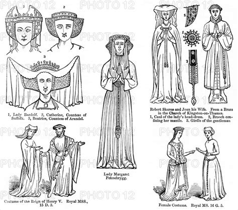 Costumes From The Reign Of Henry V Glasshouse Images Photo12 Jt Vintage