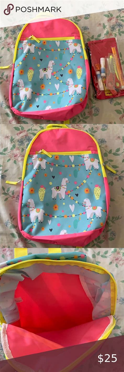 🆕 Cute Pink Backpack With Stationary Set Pink Backpack Cute Pink Cute Backpacks