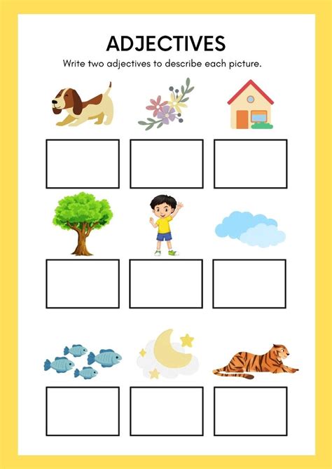 Free Adjective Worksheets For Beginners Artofit