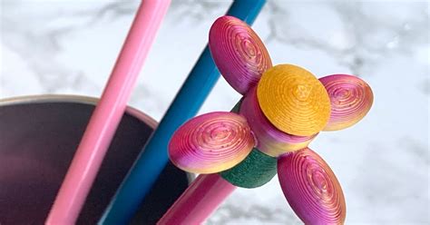 Flower Fidget Spinner Pencil Topper By Penolopybulnick Download Free Stl Model
