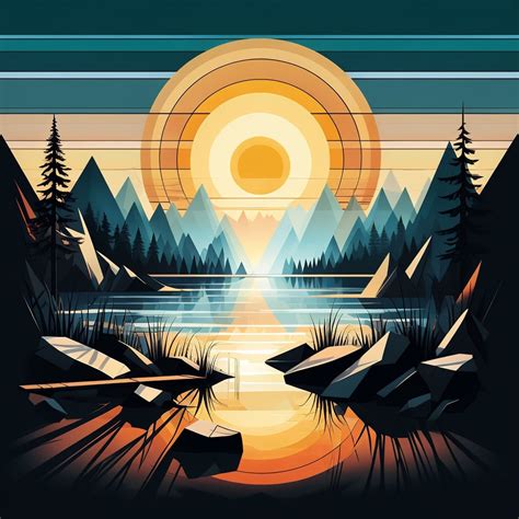 Ethereal Surreal Landscape With Boat And Celestial Sun Art Playground