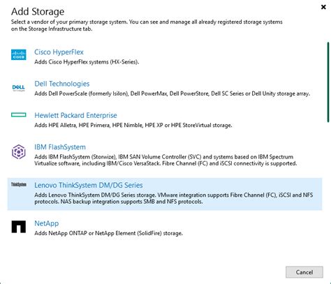 Step Launch New Lenovo ThinkSystem DM Series Storage Wizard Storage System Snapshot