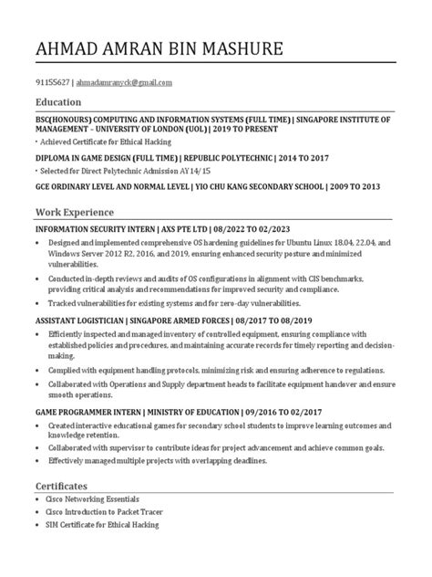 Ahmad Amran Cv Pdf