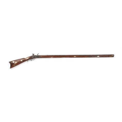 Henry Wright Nc B 1807 Flintlock Long Rifle Lot 2001 Fine Sporting Arms Auctionaug 30