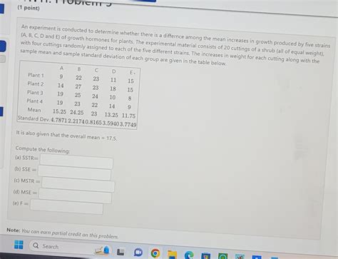 Solved 1 ﻿pointan Experiment Is Conducted To Determine