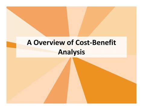 Cost Benefit Analysis Ppt