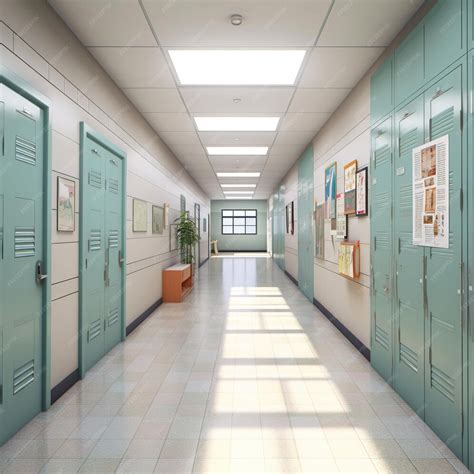 Premium Ai Image School Corridor