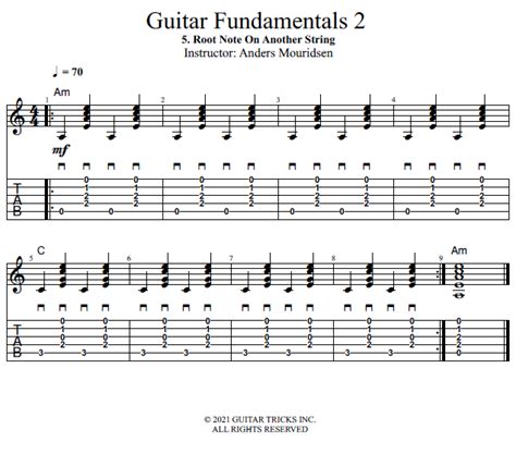 Guitar Lessons Root Note On Another String