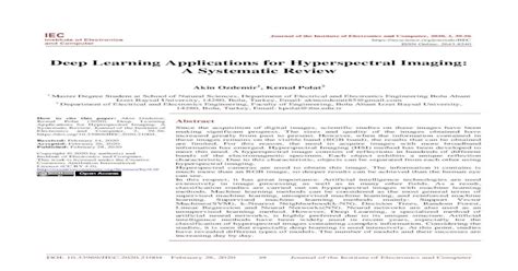 Deep Learning Applications For Hyperspectral Imaging A €¦ · Because Of Hyperspectral Imaging