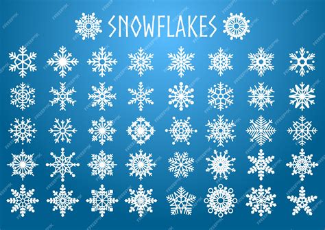 Vector Set Of Snowflakes Shapes Premium Vector