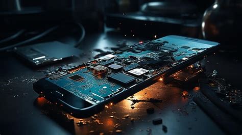 Premium Ai Image Disassembled Electronic Device Closeup