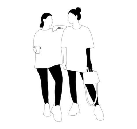 Silhueta De Mulheres Negras Vetor Premium