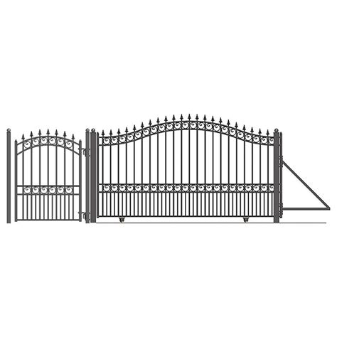 Reviews For Aleko 19 Ft X 6 Ft X 14 Ft Black Steel Single Sliding Driveway Gate London Style