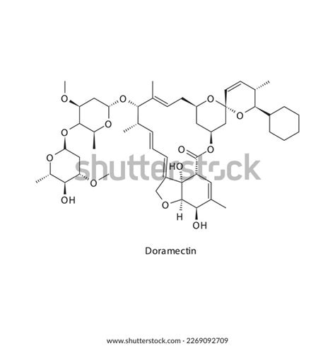 Doramectin Flat Skeletal Molecular Structure Avermectin Stock Vector Royalty Free 2269092709