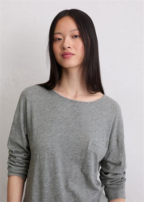 Manica Lunga Regolare In Jersey Fiammato Grigio A Manica Lunga Marc Opolo