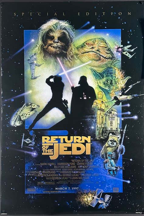 Star Wars Episode Vi Return Of The Jedi Vintage Us One Sheet Specia