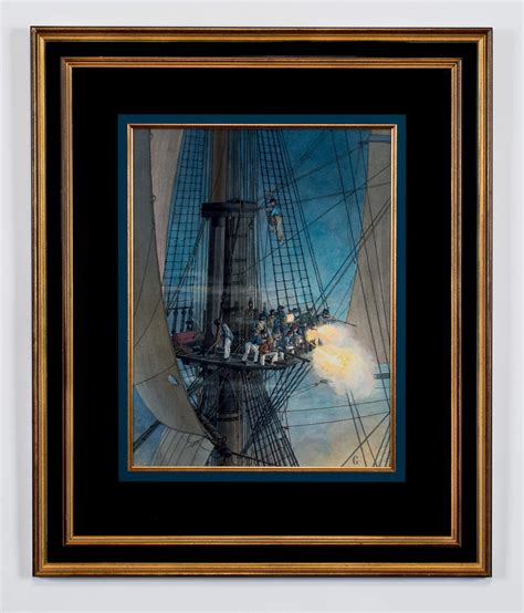 Painting Of Fighting Top By William Gilkerson Uss Constitution Museum