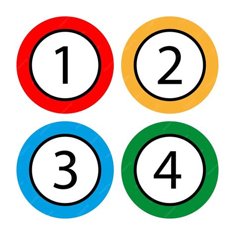 Círculos Coloridos Numerados De 1 A 4 Eps 10 Vector Premium