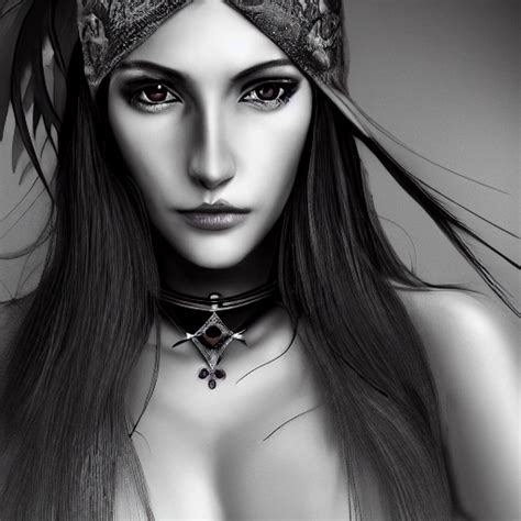 Hyper Realistic Full Body Portrait Of Sexy Girl Having A Feathe