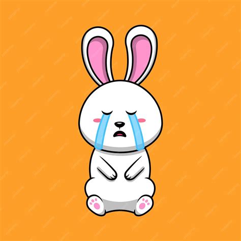 Premium Vector Cute Rabbit Crying Cartoon Vector Icon Illustration