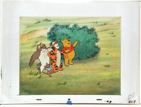 Production Setup Cels For The New Adventures Of Winnie The Pooh Featuring Winnie The Pooh Owl