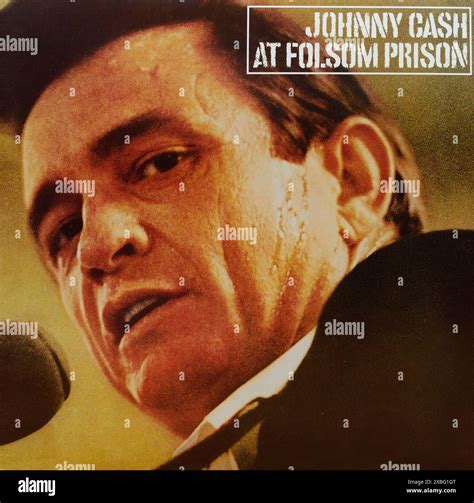Vintage Vinyl Record Cover Johnny Cash At Folsom Prison 1968 Stock