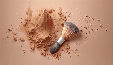 Premium Ai Image An Image Of A Makeup Brush And Powder Dust In The Style Of Realistic Sculptures