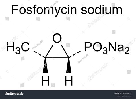 Chemical Structure Fosfomycin Sodium Drug Substance Stock Vector