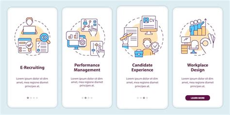 Premium Vector Hr Methods Onboarding Mobile App Screen