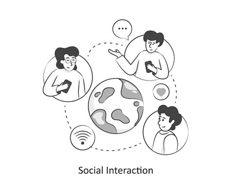 Premium Vector Social Interaction Flat Style Design Vector