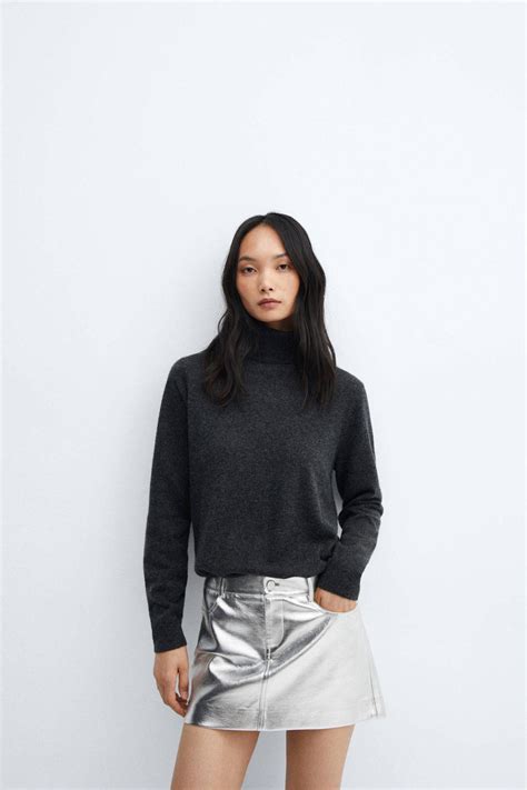 Mango Metallic Mini Rok Zilver Wehkamp