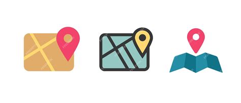 Premium Vector City Map Icon Road Paper Pin Pointer Gps Marker Pointer Simple Minimal Graphic