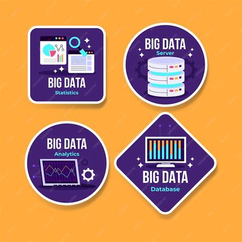 Premium Vector Big Data Labels