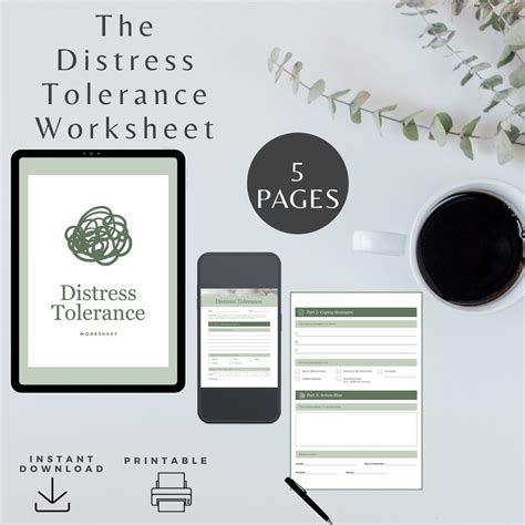 Distress Tolerance Worksheet Mental Health Resource Digital Download