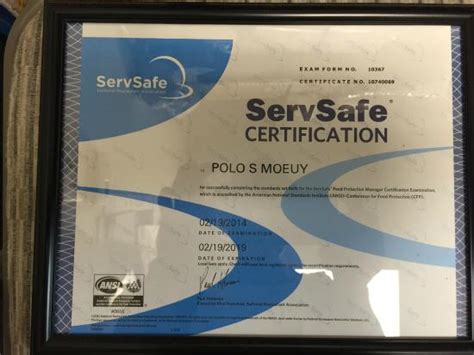 Servsafe Certificate Template