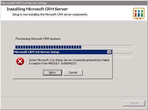 solved crm install fails action microsoft crm setup server