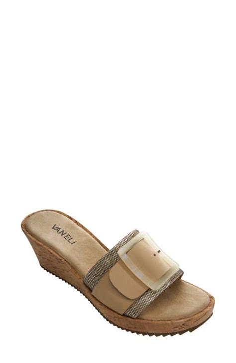 Vaneli Cattee Wedge Slide Sandal Camel Editorialist