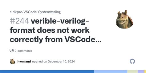 Verible Verilog Format Does Not Work Correctly From Vscode