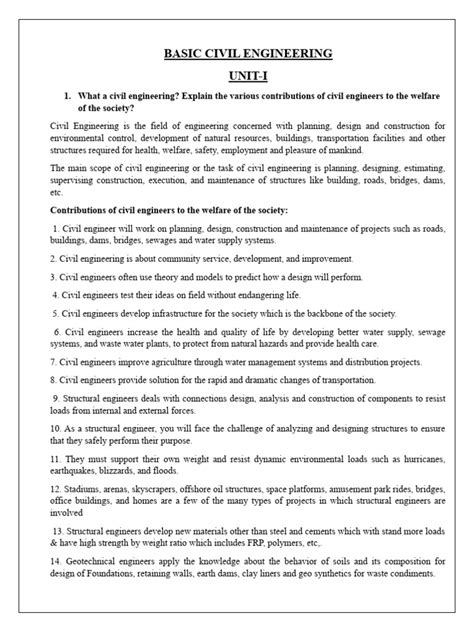 Basic Civil Engineering Unit 1 Pdf Civil Engineering Surveying Basic Civil Engineering Unit 1 Pdf Civil Engineering Surveying