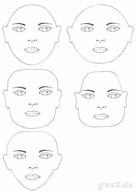 Umrissvorlage Für Menschliches Gesicht Gesicht Zeichnen Vektoren